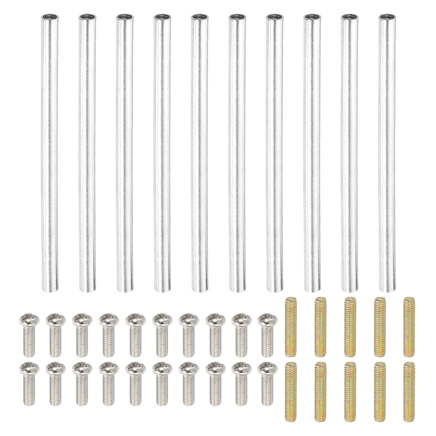 CERPXFF-80mm (3.1") Round Coupling Nuts Kit, M4 Threaded Connector Bar ...