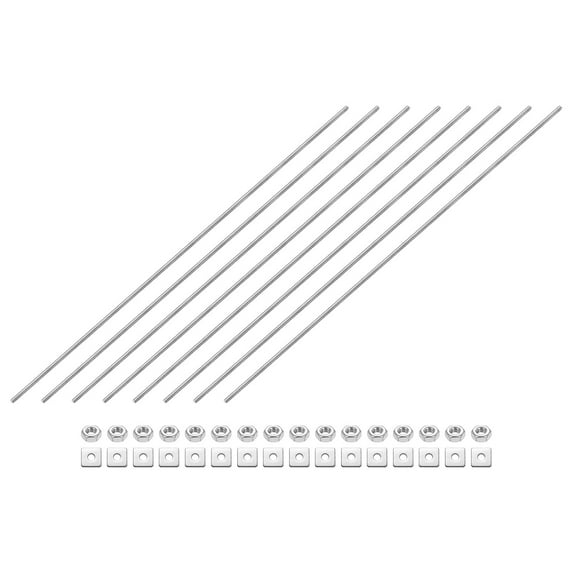 CERPXFF-8Pcs Fully Threaded Rod, M3-0.5 Thread Pitch 300mm Length ...