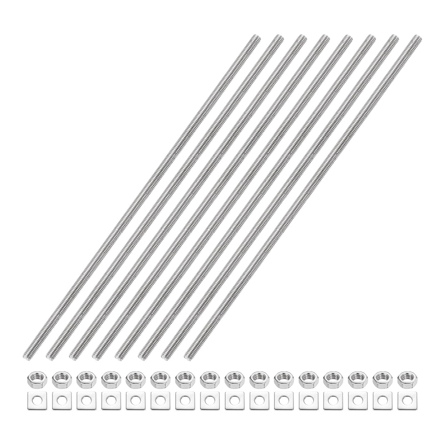 CERPXFF-8Pcs Fully Threaded Rod, M5-0.8 Thread Pitch 200mm Length Stainless Steel Right Hand ...
