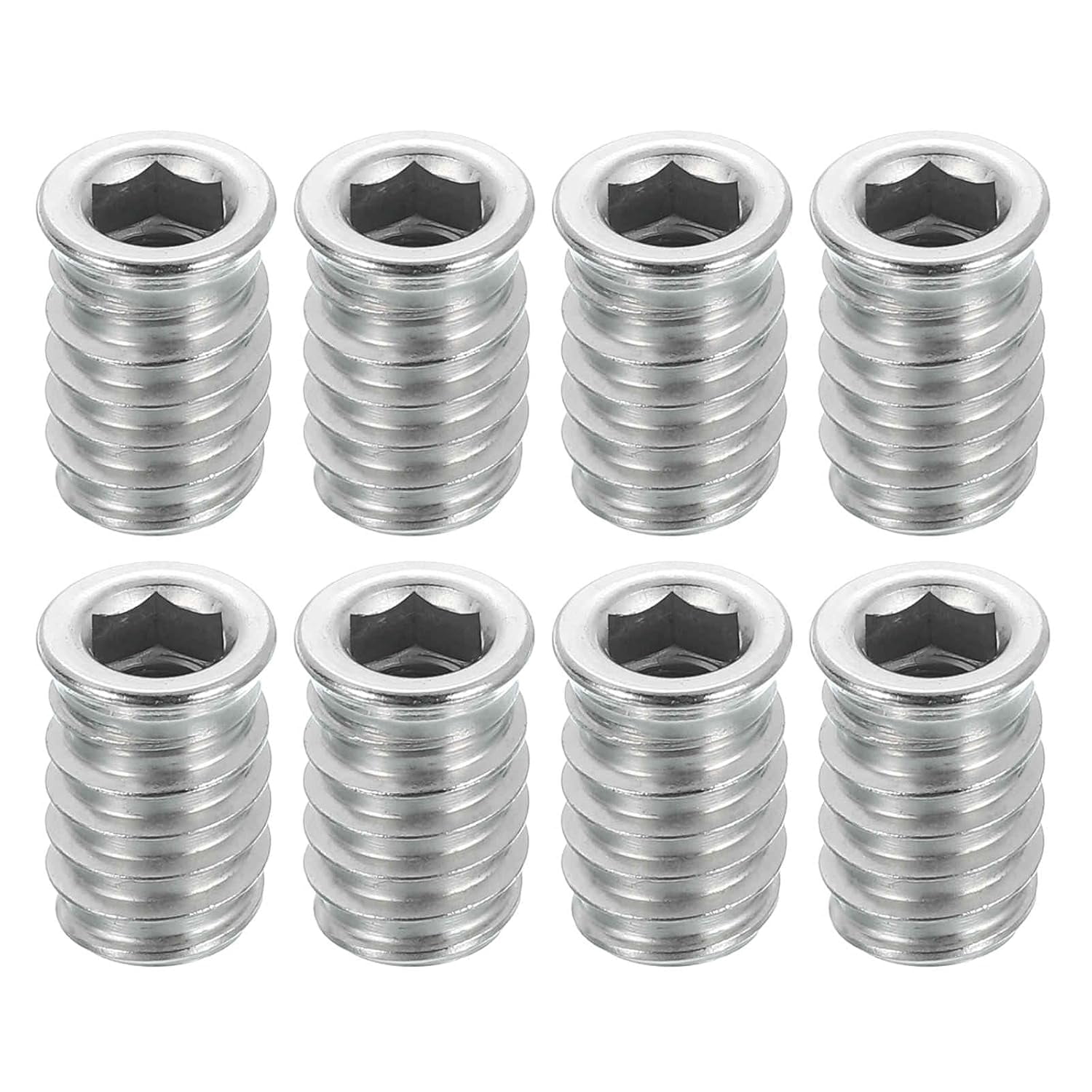 CERPXFF-8Pcs Threaded Inserts Nuts, M6x13mm Hex Socket Drive Nut ...