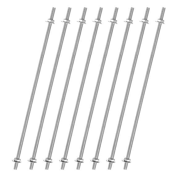 CERPXFF-8pcs 8/32 Inch M4 Threaded Rods with 16pcs Hex Nuts and Washers ...