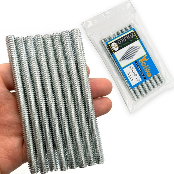 CERPXFF-8pcs Silver Zinc Fully All Threaded Rod Carbon Steel Long ...
