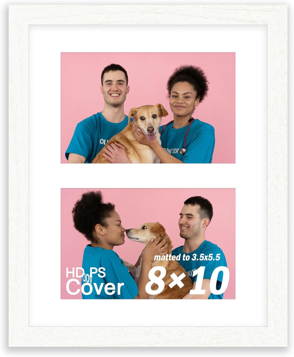 CERPXFF-8x10 Collage Picture Frame, Displays 2 Photos in 4x6 Size, Wood ...