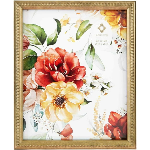 CERPXFF-8x10 Gold Ornate Beaded Resin Picture Frames With HD Clear ...