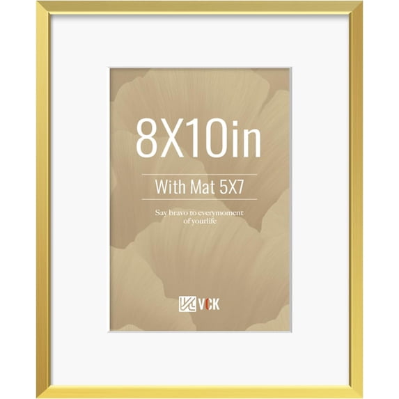 CERPXFF-8x10 Picture Frame Gold, High-End Aluminum Metal Poster Frame ...