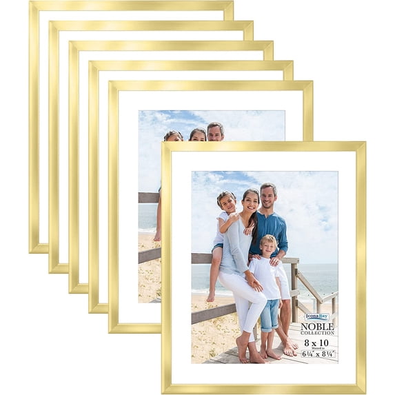 CERPXFF-8x10 Picture Frames (Gold, 6 Pack), Modern Professional Frame ...