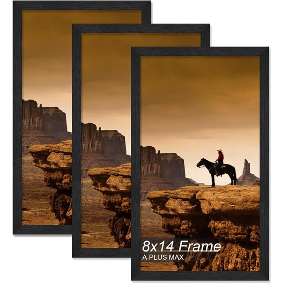 CERPXFF-8x14 Picture Frame Set of 3, Black Engineered Wood Frame for 8 ...