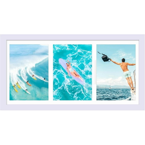 CERPXFF-8x16 Picture Frame with Three 5x7 Opening Mat Collage Photo ...