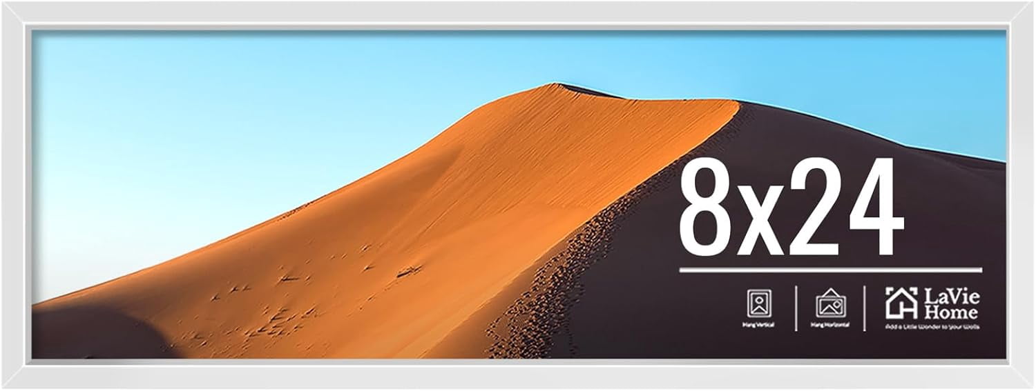 CERPXFF-8x24 Picture Frame for Wall Display, 8x24 White Picture Frame ...