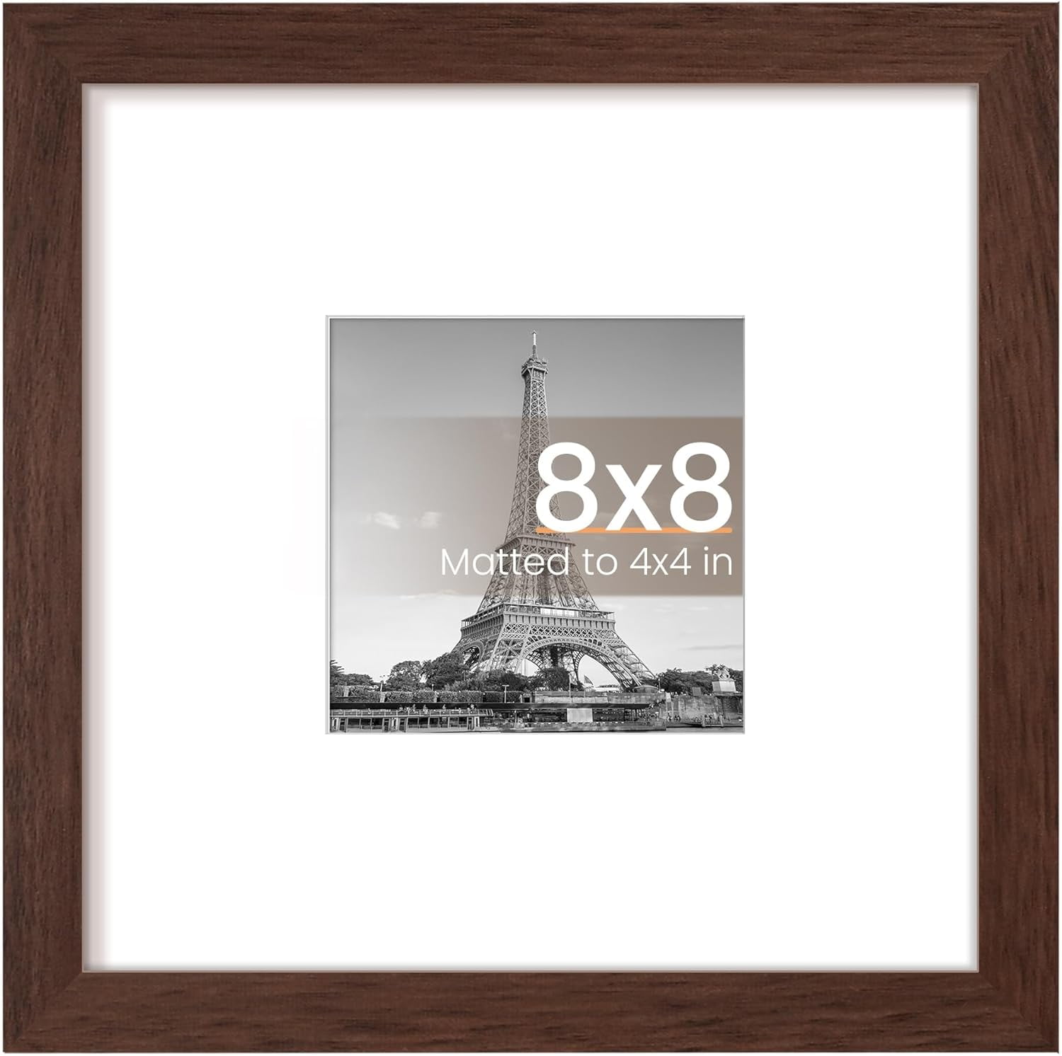 CERPXFF-8x8 Picture Frame, Display Pictures 4x4 with Mat or 8 x 8 ...