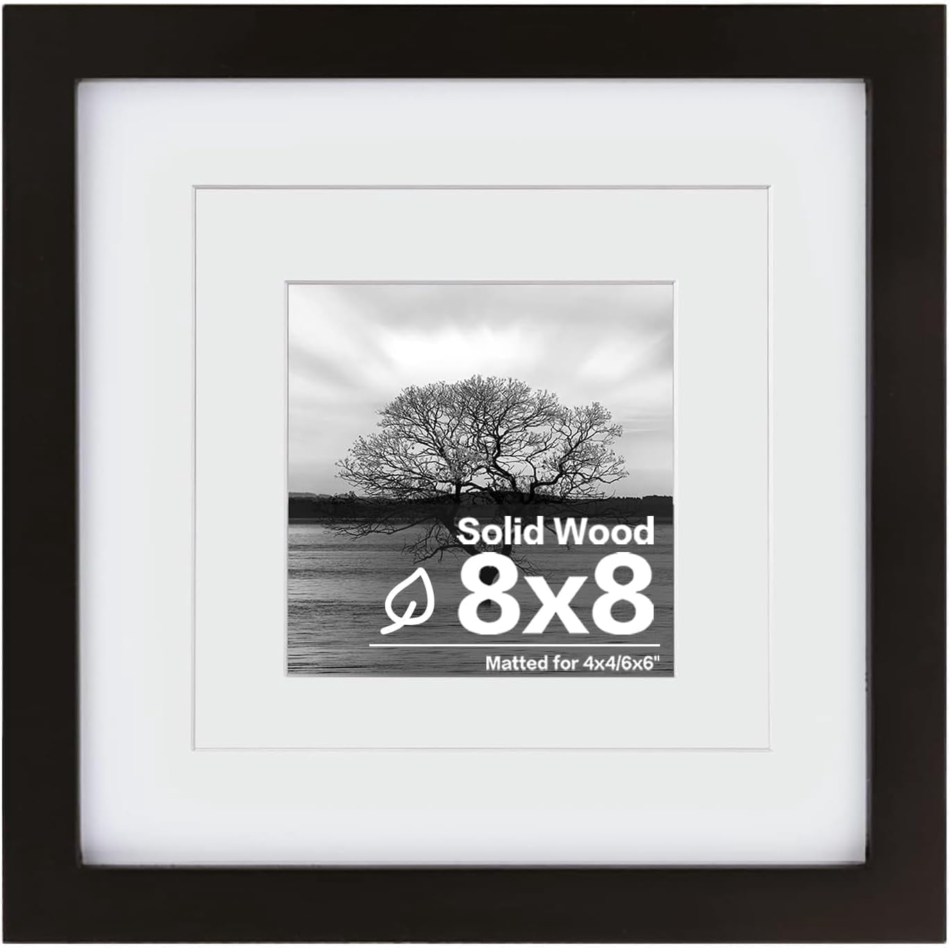 CERPXFF-8x8 Picture Frame, Made of Solid Wood with Plexiglass, for ...