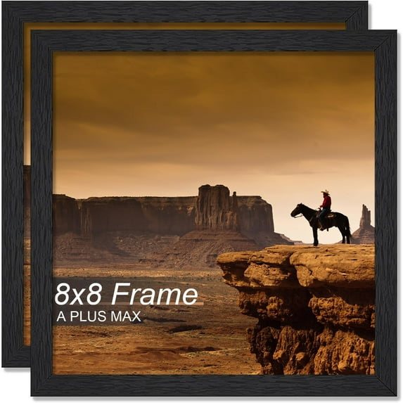 CERPXFF-8x8 Picture Frame Set of 2, Black Engineered Wood Frame for 8 x ...