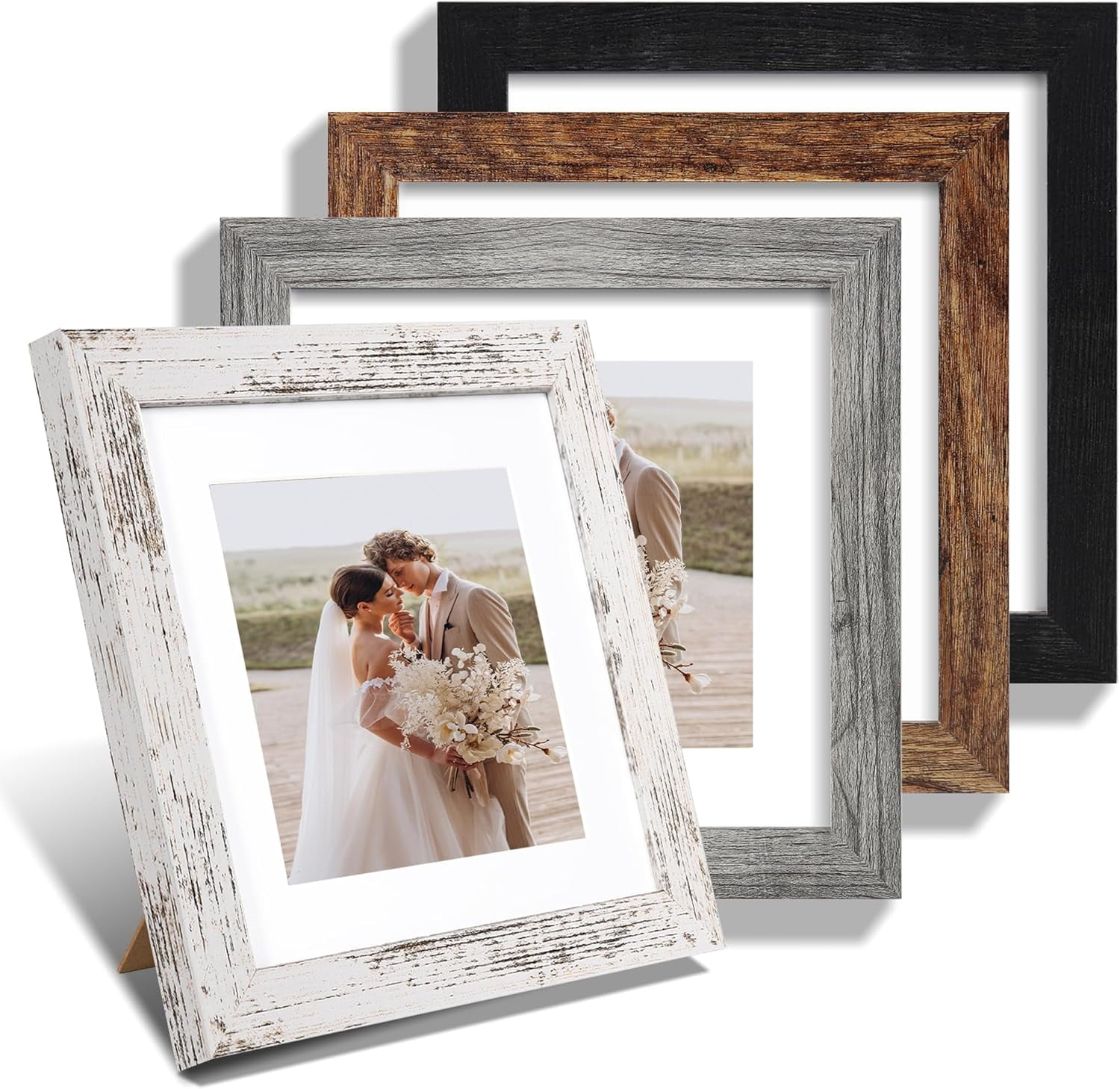CERPXFF-8x8 Picture Frame Set of 4, Made of Glass and Multicolour ...