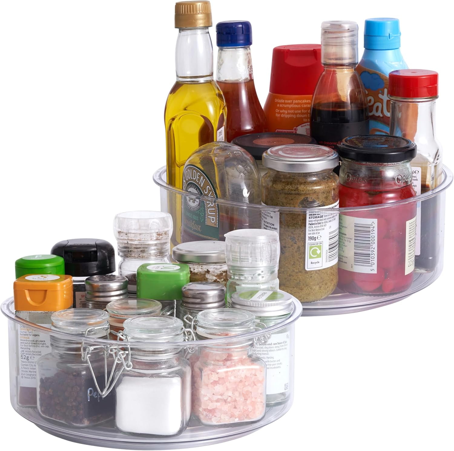 CERPXFF-9" Clear Lazy Susan Organizer for Cabinet (2 Pack) Clear ...