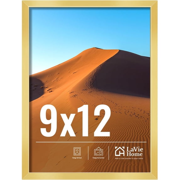 CERPXFF-9x12 Picture Frame for Wall Display, 9x12 Gold Picture Frame ...
