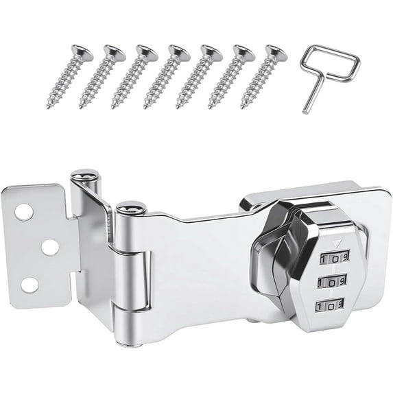 CERPXFF-A Solid 304 Stainless Steel Password Rotary Hasp Lock, for 90 ...