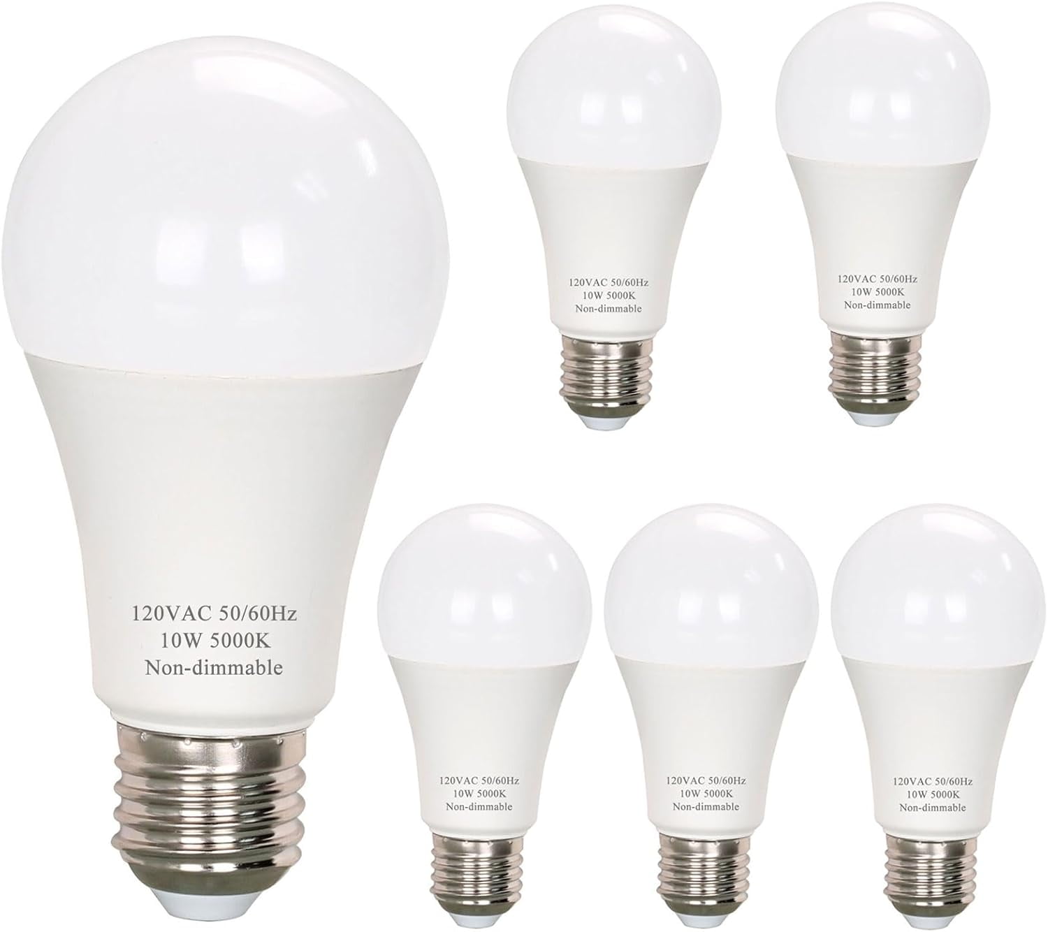 CERPXFF-A19 LED Light Bulbs 60 Watt Equivalent Daylight White 5000K ...