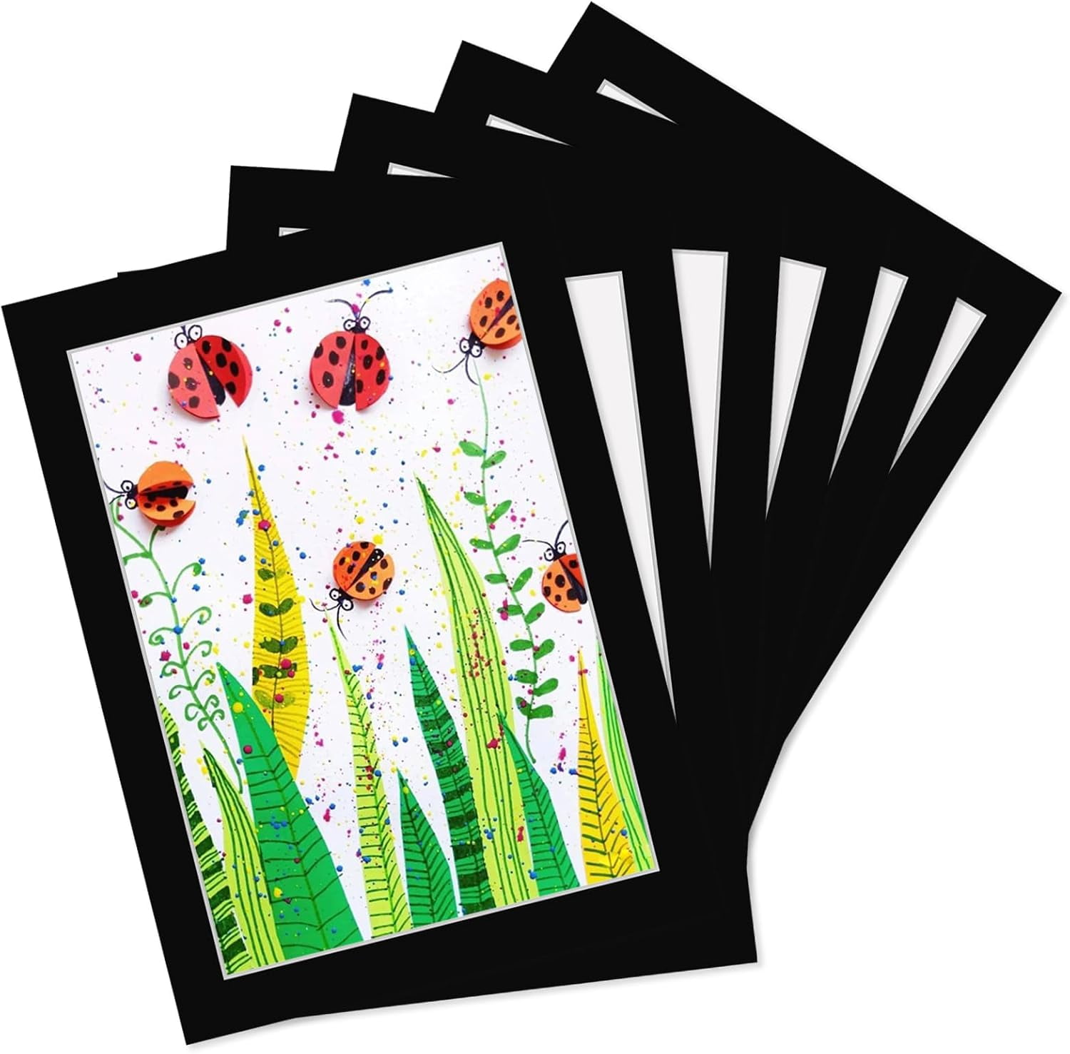 CERPXFF-A4 Cardboard Photo Frame Set of 6, Black Modern Picture Frames ...