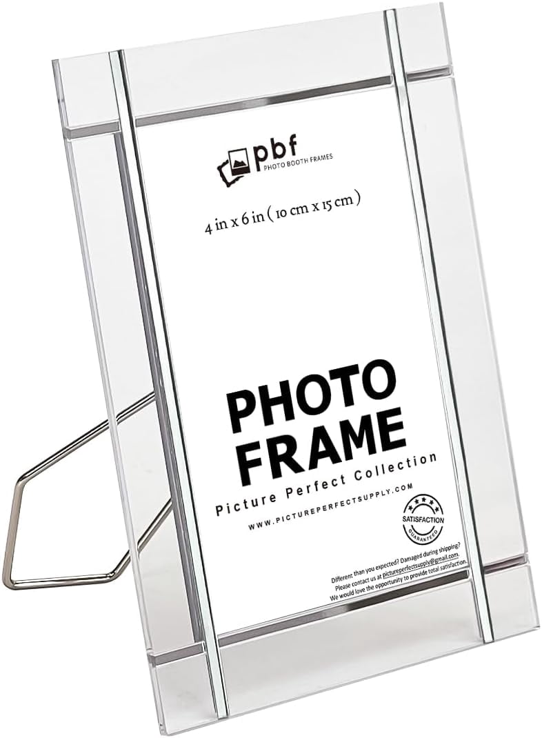 CERPXFF-Acrylic Picture Frame 4x6 Inch, Clear Glass Display Stand ...