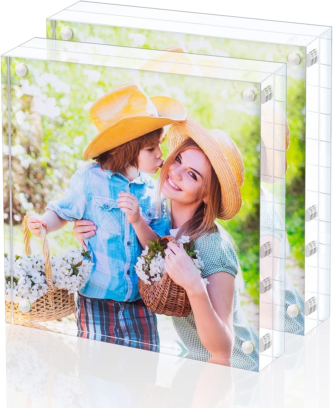 CERPXFF-Acrylic Picture Frame, Clear Freestanding Double Sided 20mm ...