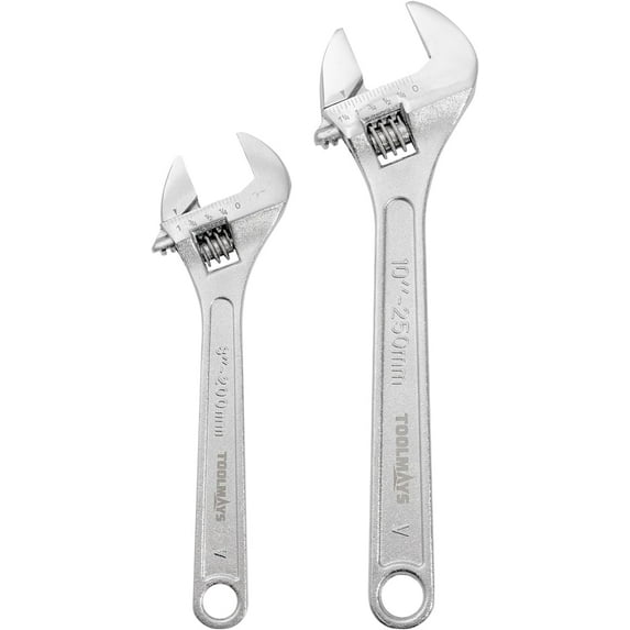 CERPXFF-Adjustable Wrench Set Forged, 8", 10" Heat Treated, Chrome ...