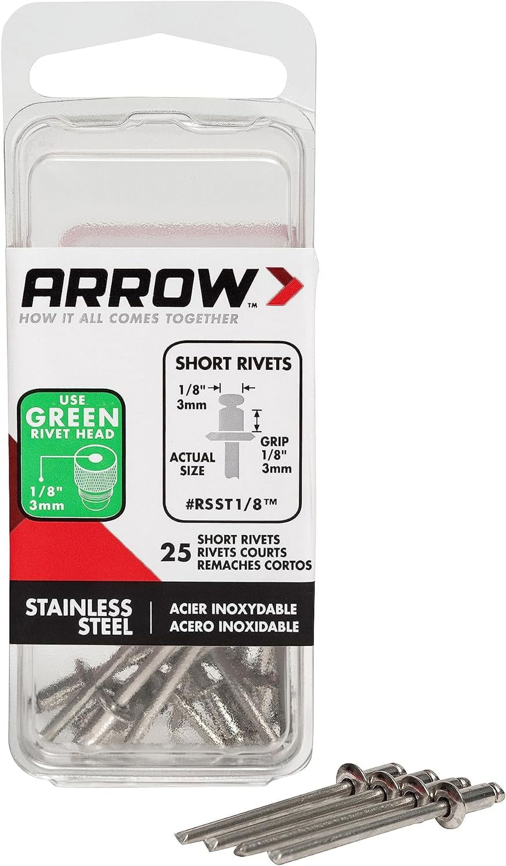 CERPXFF-Arrow RSST1/8 Short Stainless Steel 1/8-Inch Pop Rivets for ...