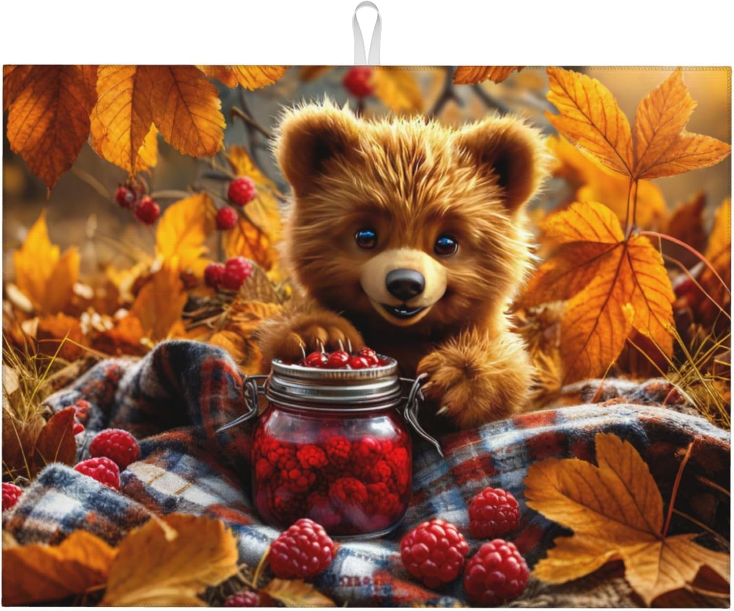 CERPXFF-Bear Dish Drying Mats for Kitchen Counter, Absorbent Reversible ...