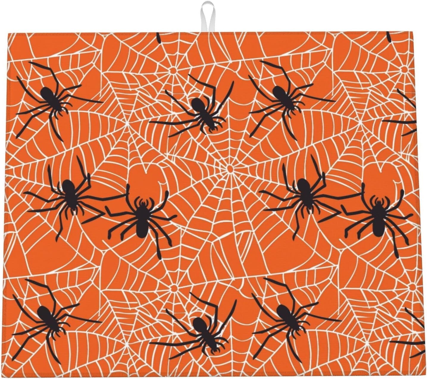 CERPXFF-Black Spider Web Dish Drying Mat For Kitchen Counter Orange ...