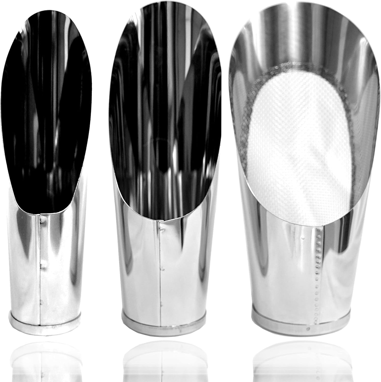 CERPXFF-Bonsai Soil Scoop Metal 3 Pcs Set (Large with Soil Sifter ...