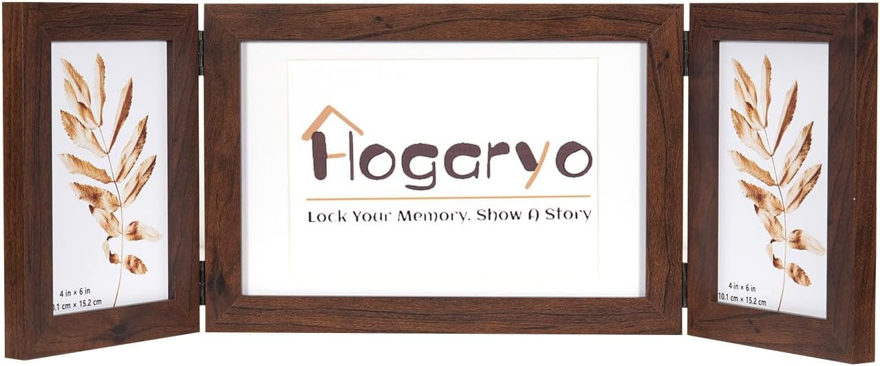 CERPXFF-Brown 3 Picture Frame Collage 4x6 5x7,Holds 3 Standard ...