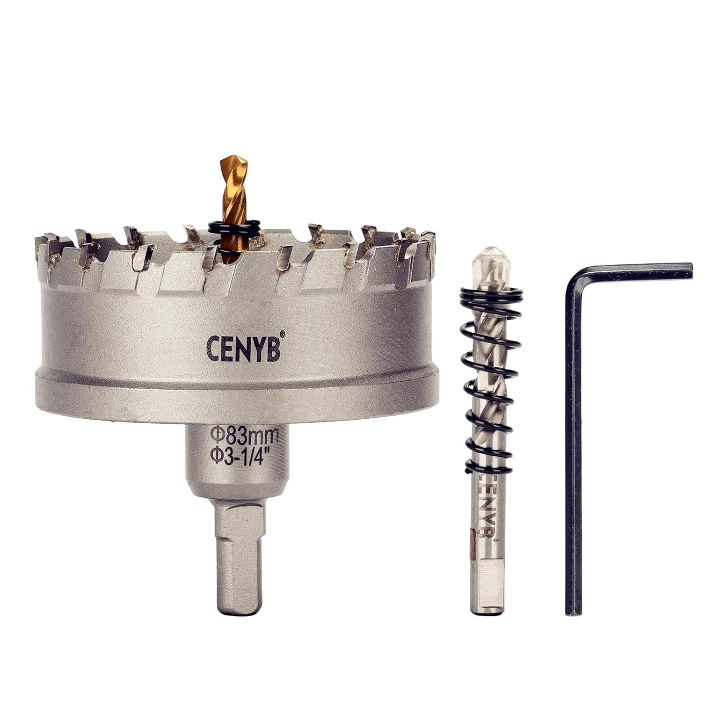 CERPXFF-CENYB 3-1/4" (83mm) Tungsten Carbide Tipped Hole Saw with 2Pcs ...