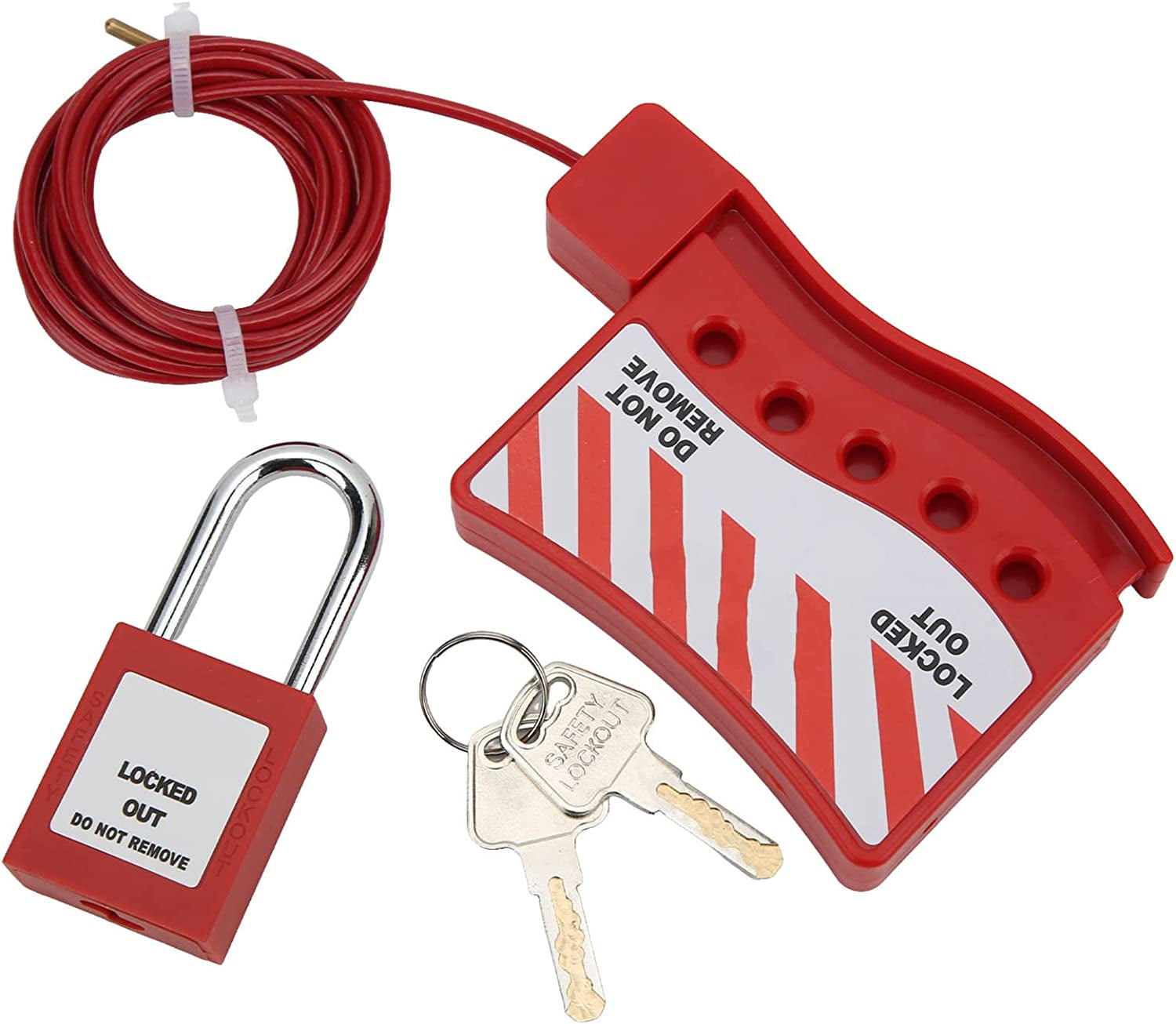 CERPXFF-Cable Lock, Padlock Complete Kit Stainless Steel Cable Lock for ...