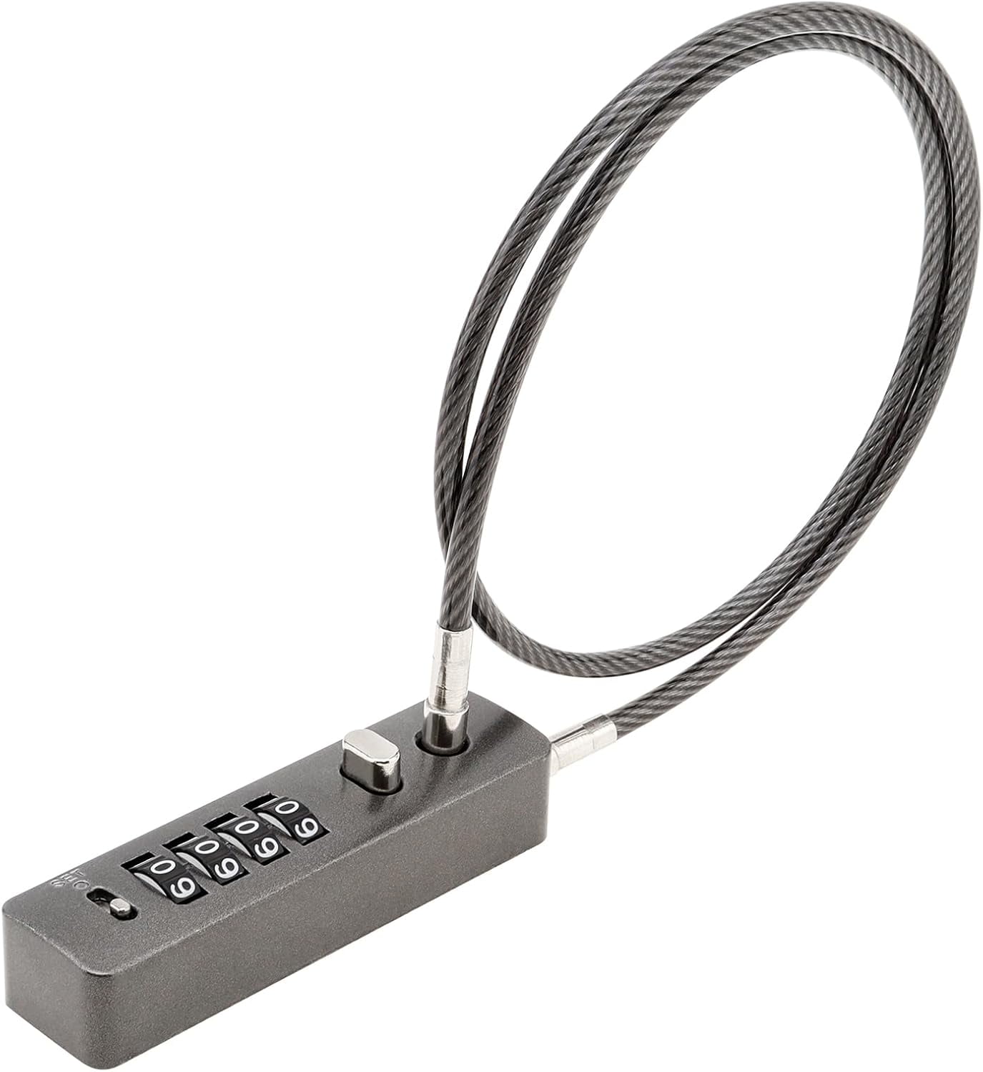 CERPXFF-Cable Locks with Combination, 23-3/5 Inch Steel Cable Rope Lock 4-Digit Combination Lock ...