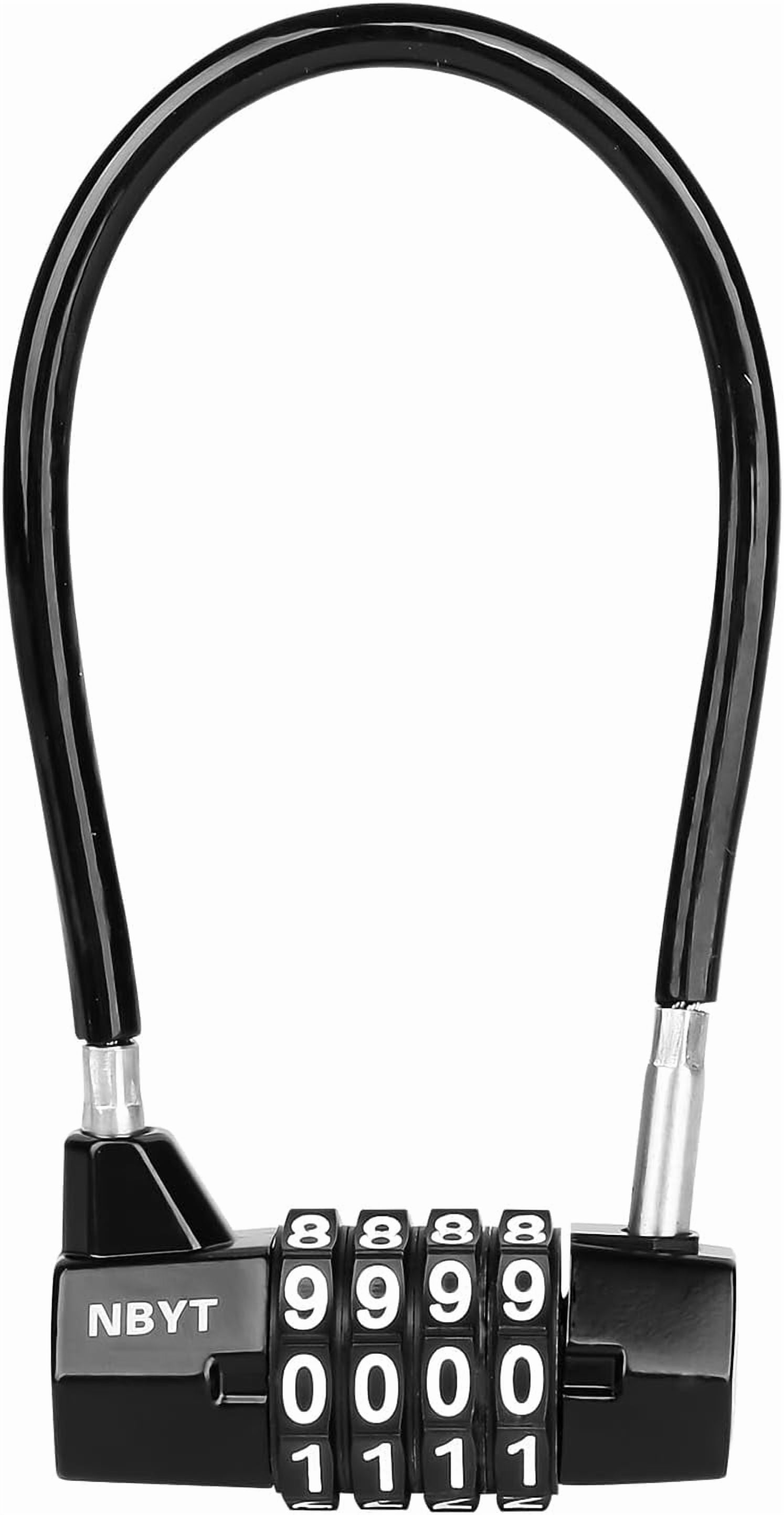 CERPXFF-Cable Locks with Combination,Steel Cable Rope Wire 4-Digit Combination Lock with ...