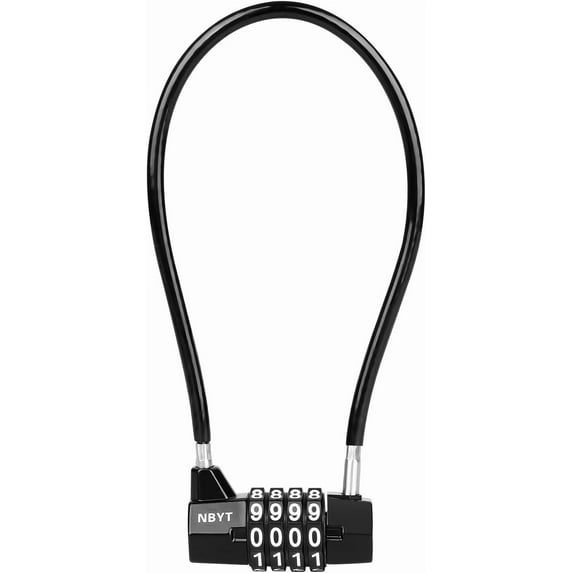 CERPXFF-Cable Locks with Combination,Steel Cable Rope Wire 4-Digit Combination Lock with ...
