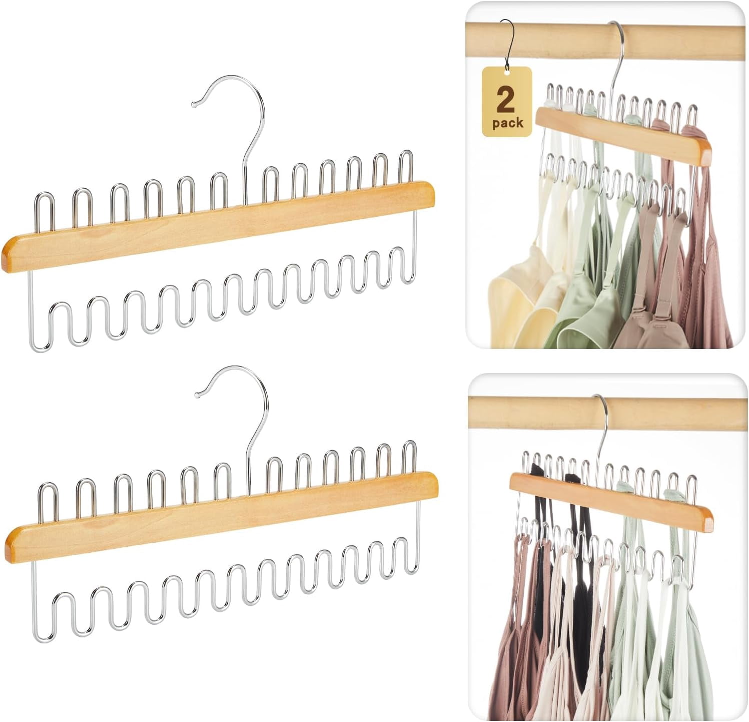 CERPXFF-Closet Organizers and Storage, Tank Top Hangers, Rotatable Bra ...