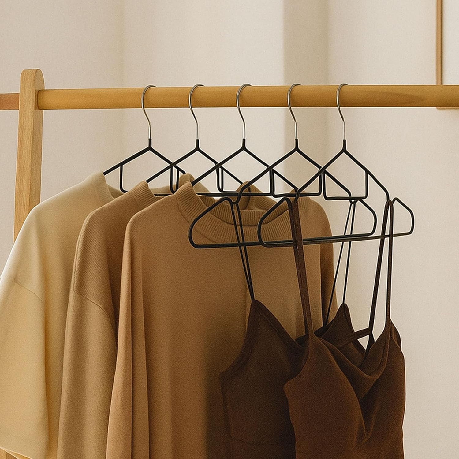 CERPXFF-Clothes Hangers, 20Pack Black Metal Hangers with Tie Bar,15.75 ...