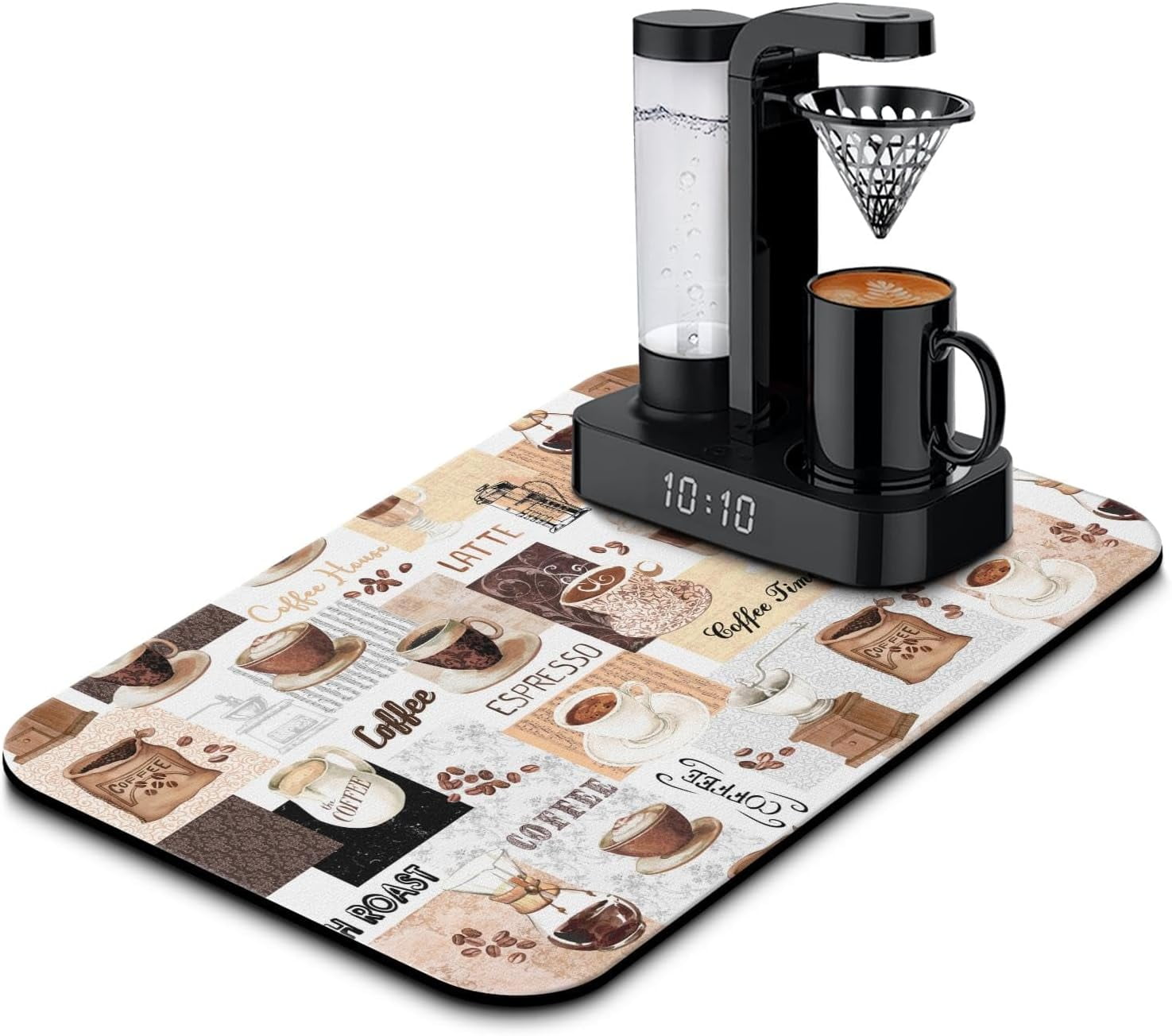 CERPXFF-Coffee Mat 19inx12in, Absorbent Hide Stain Anti-Slip Coffee Bar ...