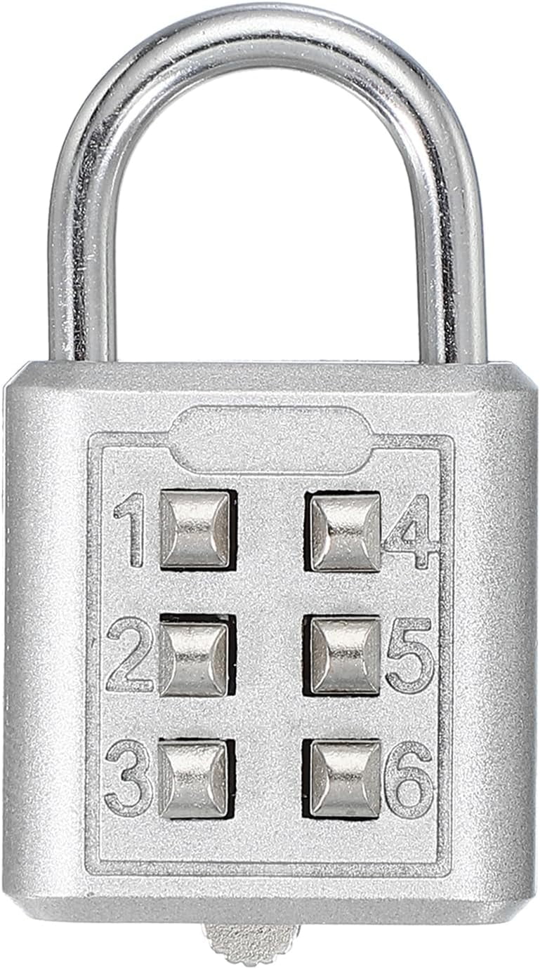 CERPXFF-Combination Padlock, 6-Digit Push Button Padlock 3-Position ...