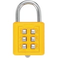CERPXFF-Combination Padlock, 6-Digit Push Button Padlock 3-Position ...