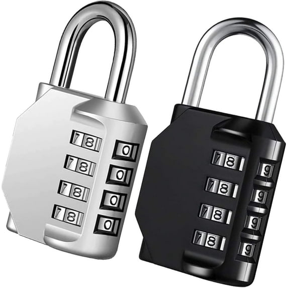 CERPXFF-Combo Lock for Lockers, 4 Digit Combination Padlock, 2 Pack Pad ...