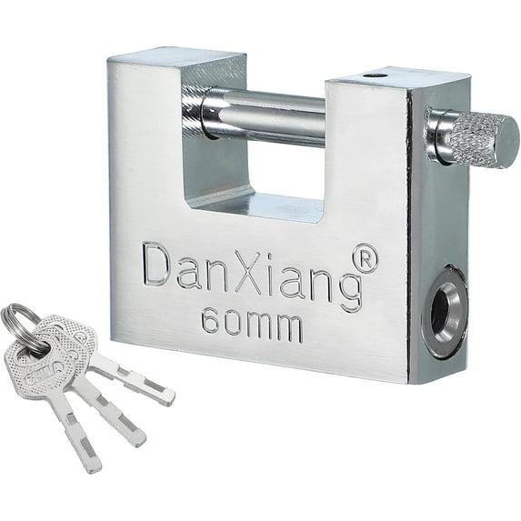 CERPXFF-D-Shaped Padlocks 60mm(2-3/8"), Stainless Steel High Security Padlock with Keys Heavy ...