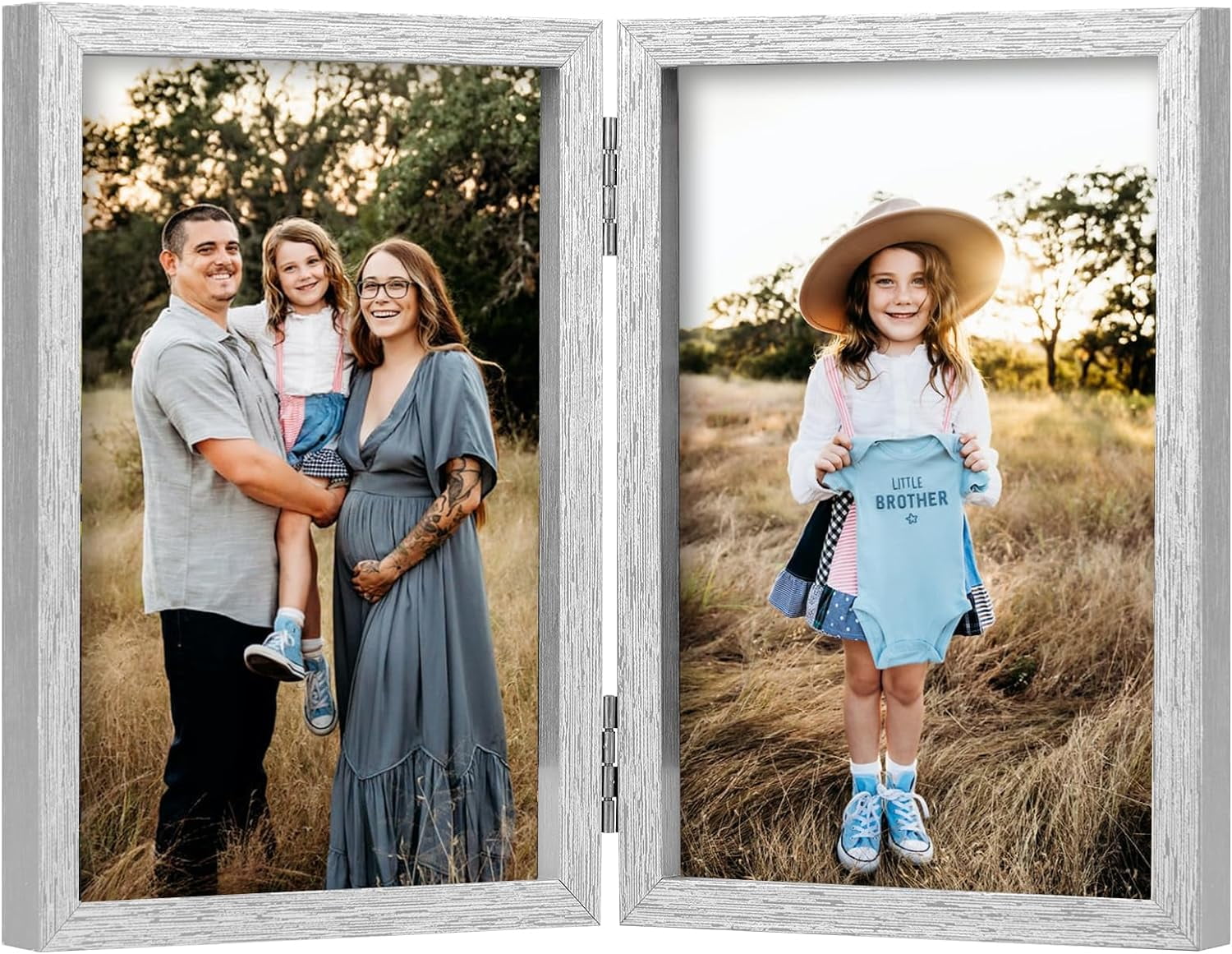 CERPXFF-Double 5x7 Picture Frame Hinged Folding Photo Frame with ...