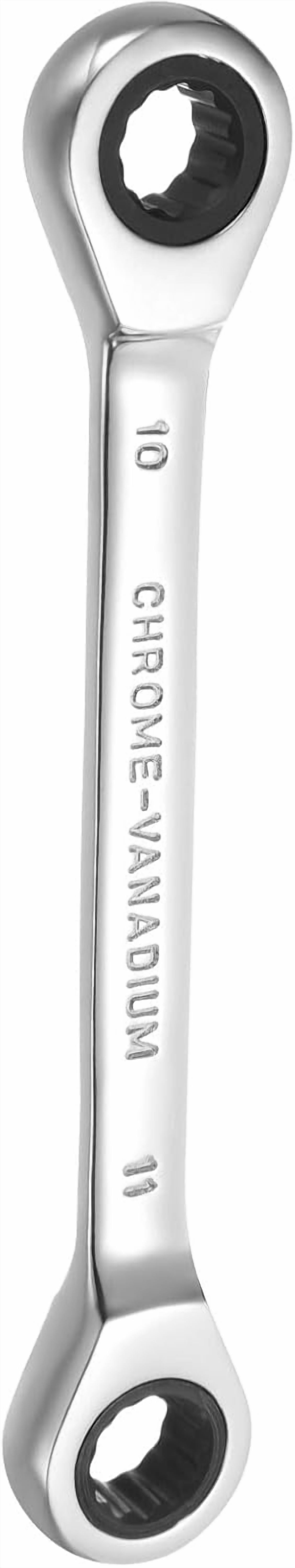 CERPXFF-Double Box End Ratcheting Wrench 10mm-11mm CR-V Steel Metric 12 ...