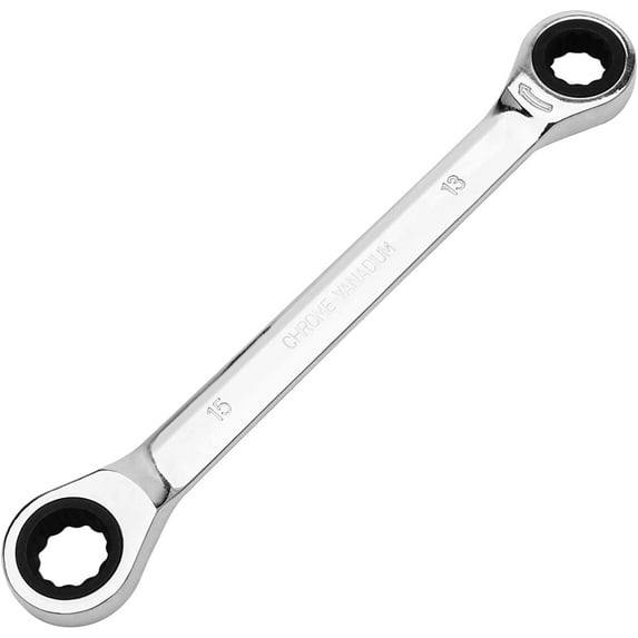 CERPXFF-Double Box End Ratcheting Wrench,13mm x 15mm Metric Heavy Duty ...