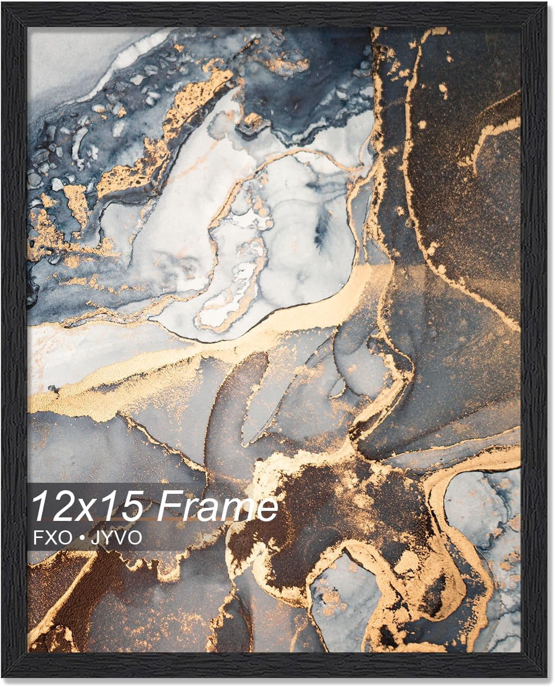 CERPXFF-Engineered Wood 12x15 Picture Frame, Black Frame for 12 x 15 ...