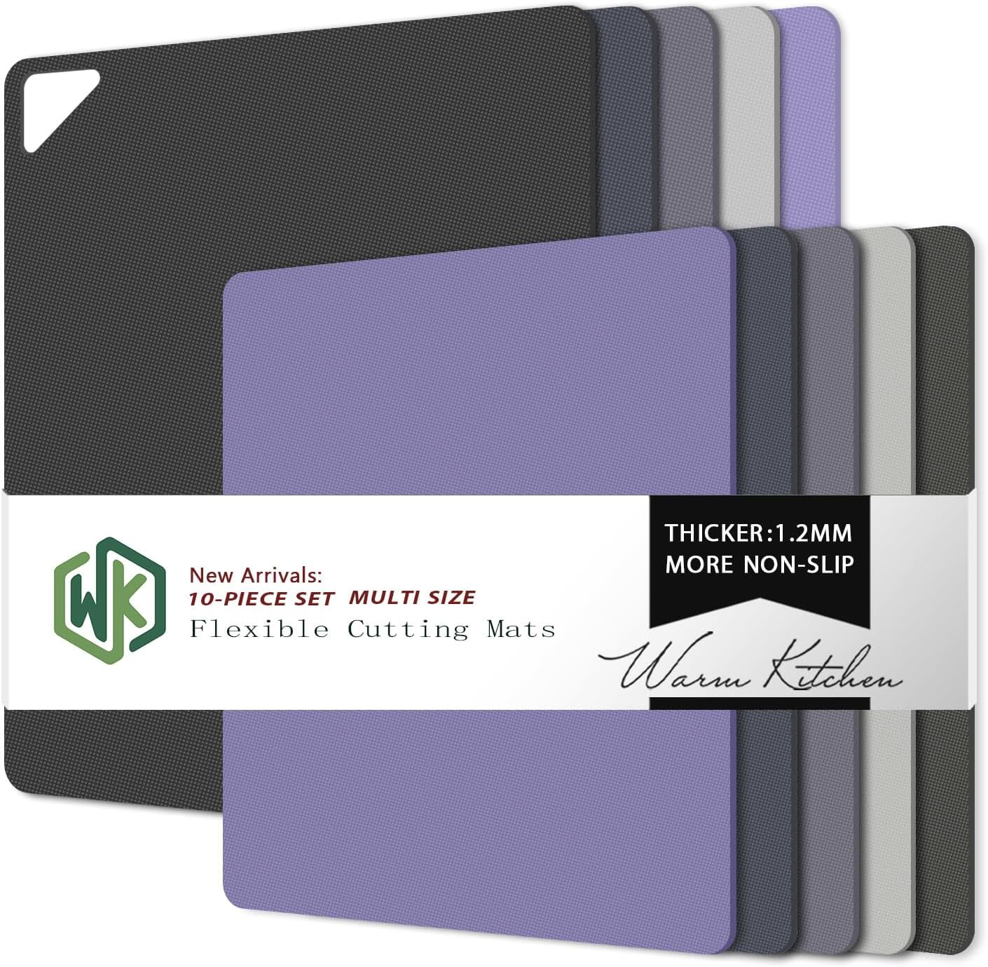 CERPXFF-Flexible Plastic Cutting Boards for Kitchen Set of 10, Plastic ...