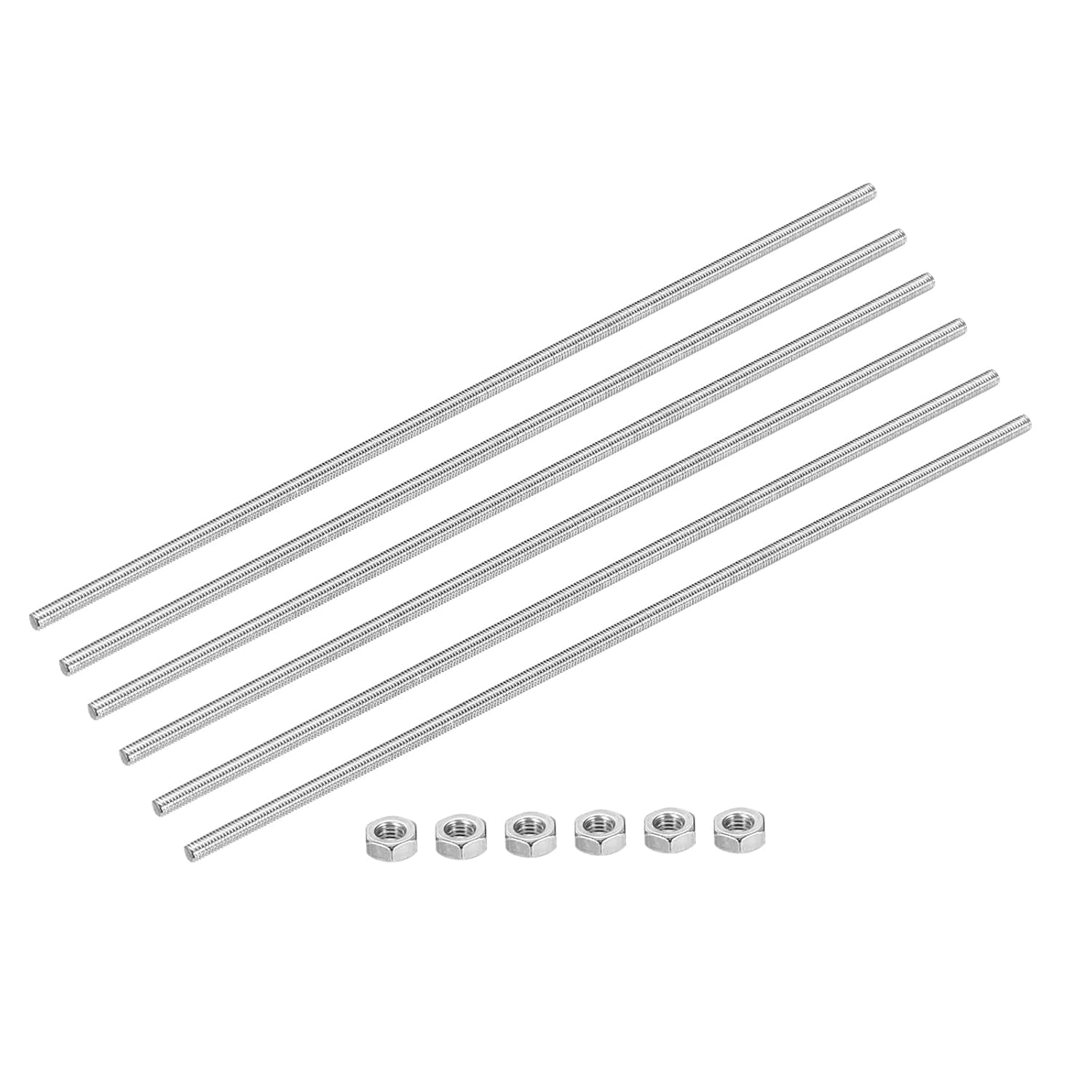 CERPXFF-Fully Threaded Rod M4 x 150mm 0.7mm Thread Pitch 304 Stainless ...