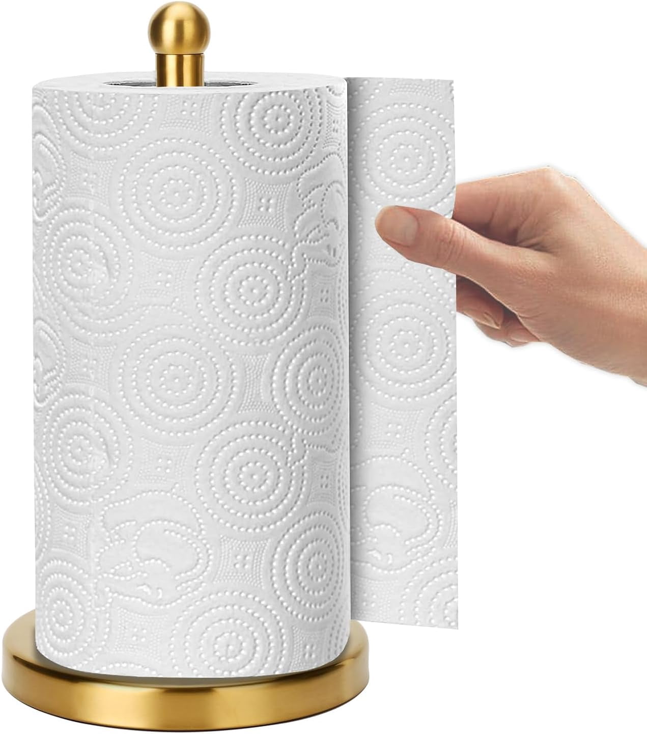 CERPXFF-Gold Paper Towel Holder Countertop, Freestanding Paper Towel ...