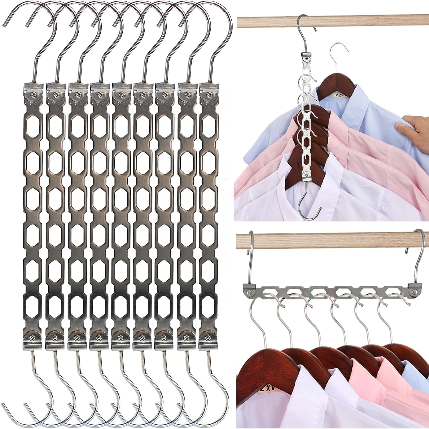 CERPXFF-Hangers Space Saving, Metal Hanger Organizer, Closet Space ...